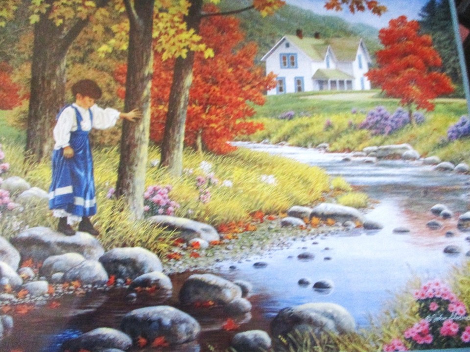 300 Piece John Sloane Art Puzzle "Stepping Stones" Large Format 18"x 24 ...