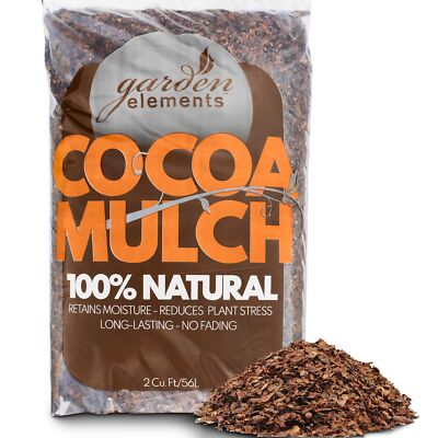 Garden Elements 100% Cocoa Bean Shell Mulch Moisture & Weed Control, 2 ...