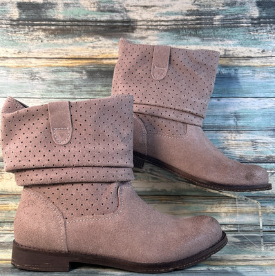 OTBT Poulsbo Slouch Ankle Boot Womens 9M Light Brown Suede Pull On Boho ...