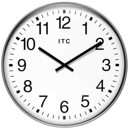 19 Inch Large Silver Indoor Business Battery Operated Round Office Wall ...