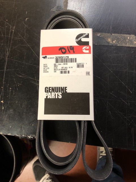 Cummins Serpentine Belt V Ribbed Part Number 3289179 - Package for sale ...