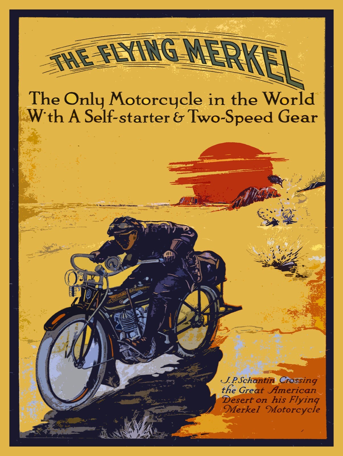 10896.Decor Poster.Room wall.Vintage Interior design.Flying Merkel ...