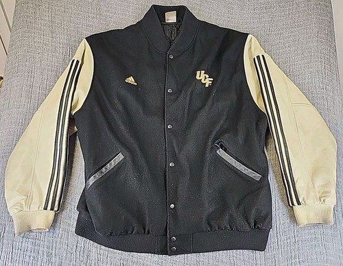 VTG UCF Knights Varsity Letterman Jacket Adidas Leather Sleeve Men's ...