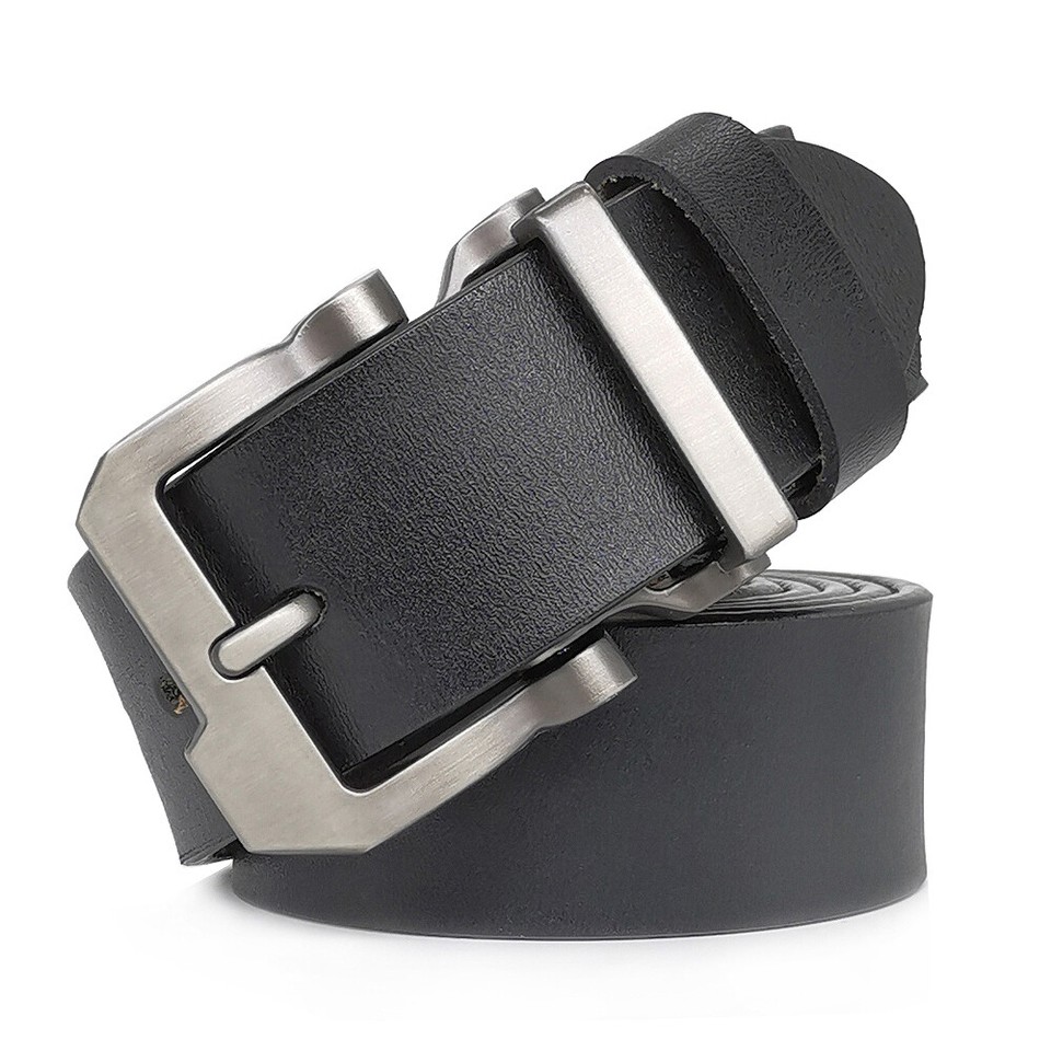 Mens Belt for Jeans Big and Tall Size 28"-64" 100% Real Leather Belts 3 ...