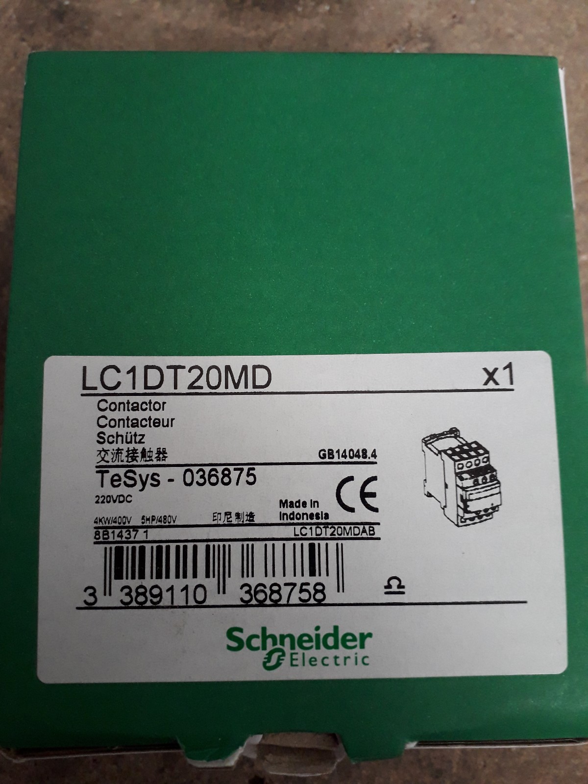 4 pole Contactor LC1DT20MD Schneider 220VDC 4kW 036875 LC1DT20-MD | eBay UK