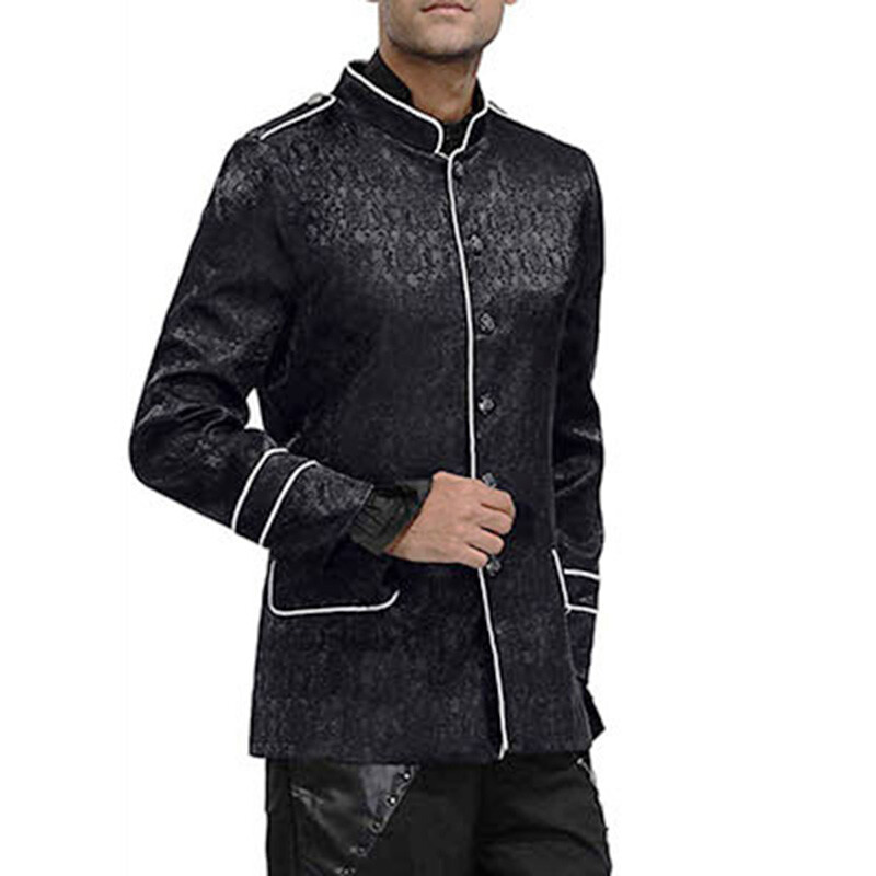 Men Fancy Jacquard Weave Suit Blazer Medieval Jacket Coat Tops Showman ...