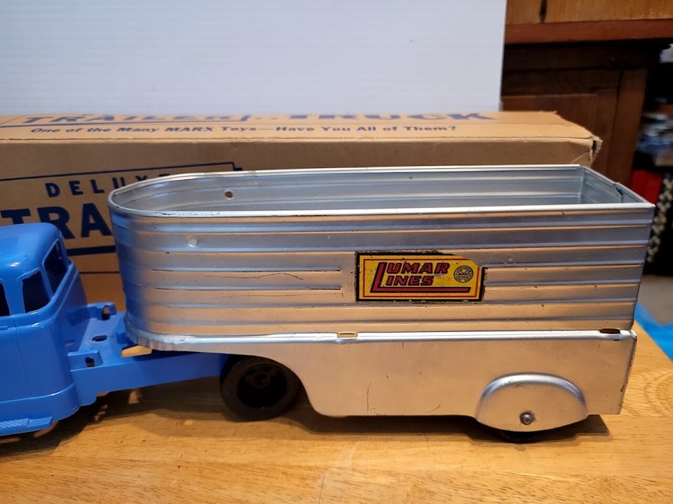 VERY NICE MARX LUMAR LINES DELUXE TRAILER TRUCK in BOX | eBay