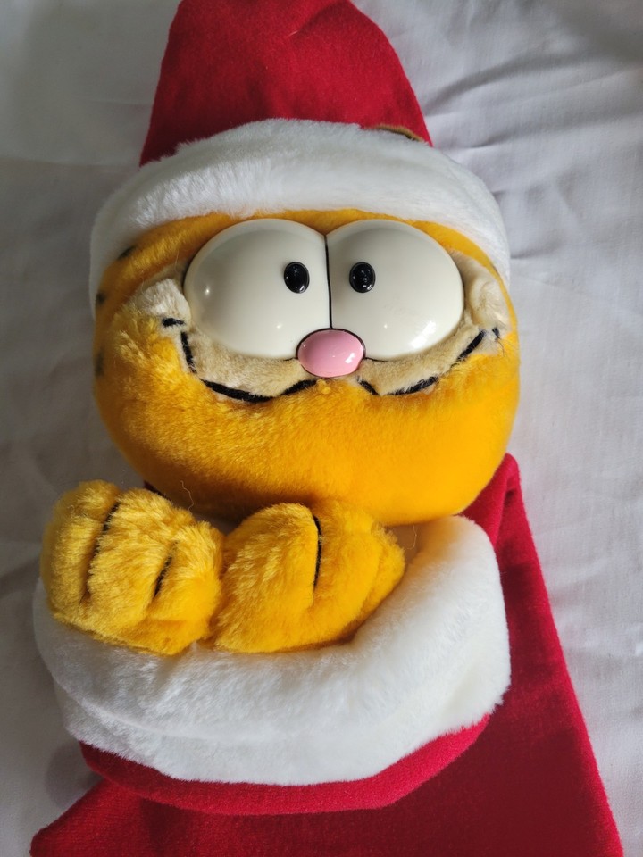 Garfield 3x Christmas bundle Vintage dakin stocking & ski plush stover ...