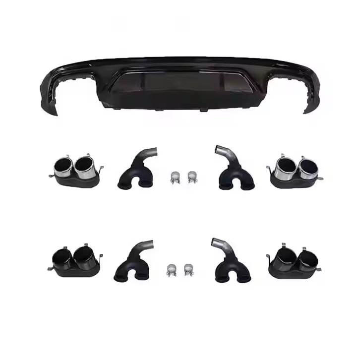 For Audi Q5 S-line SQ5 2018-2021 Rear Diffuser With Tailpipe Exhaust ...