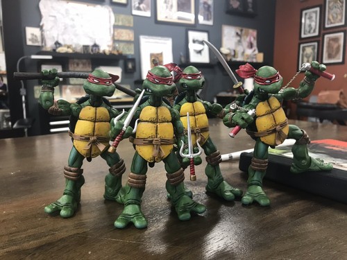 4 Pcs NECA TMNT Teenage Mutant Ninja Turtles Red Headband Action ...