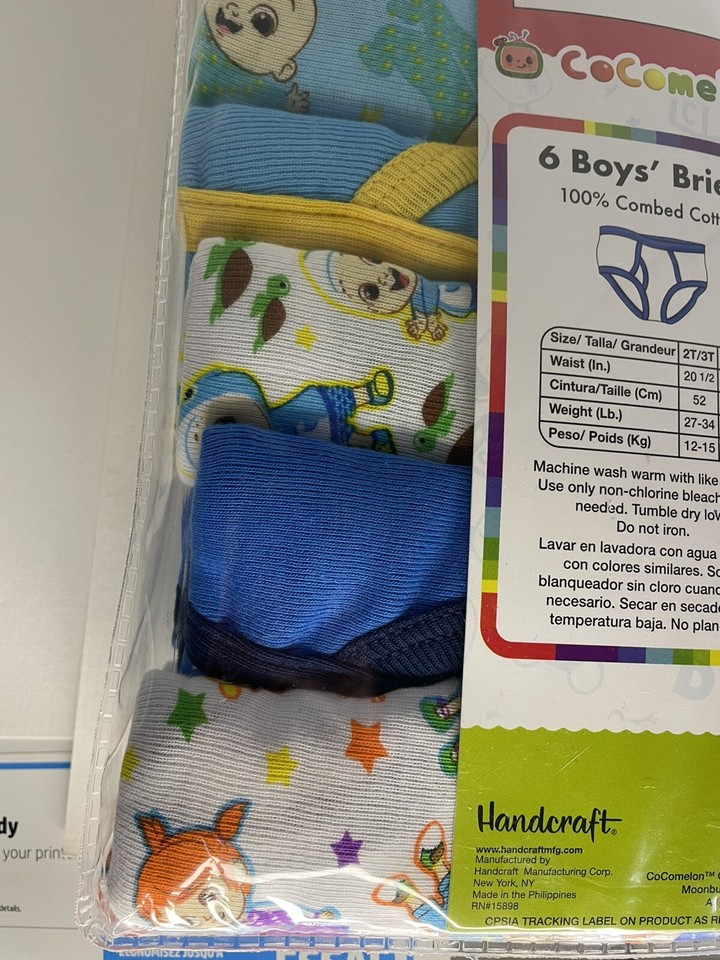 Cocomelon Briefs Underwear Boys Toddler 6 Pack size 4T New | eBay