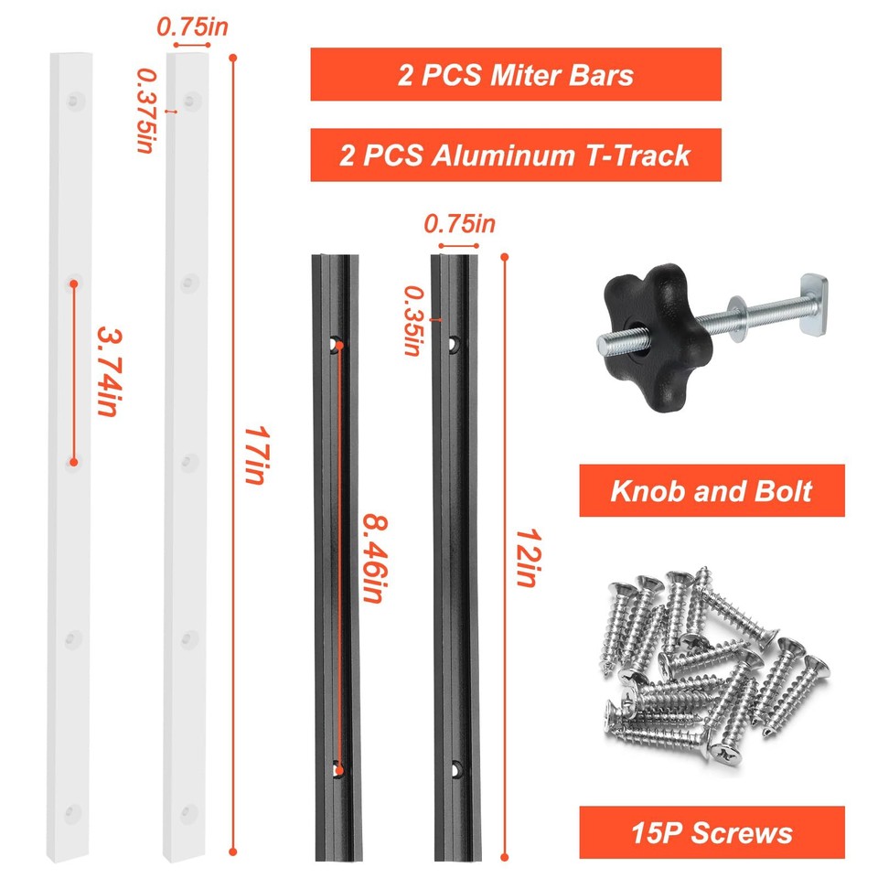 Catcan Crosscut Sled Kit for Table Saw Sled Runners Kit with 2 Aluminum ...