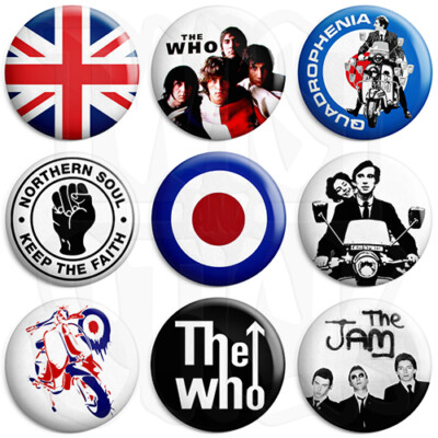 Mod Badges - Various Designs - 25mm Button Badge with Fridge Magnet ...