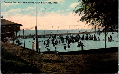 Postcard: Cleveland, OH 1911 Lighted Bathing Pool at Euclid Beach Park ...