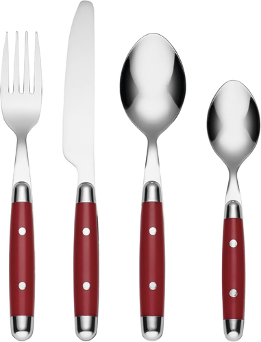 16-Piece Jubilee Red Flatware Set, Thick Handles | eBay