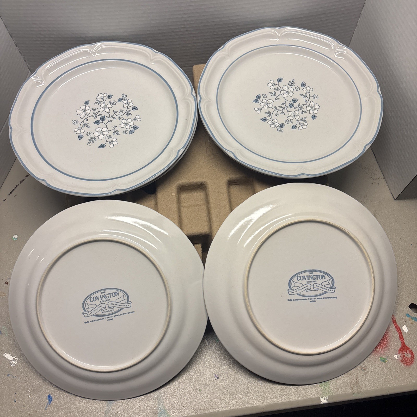 Corelle Blue Floral Plates Set of 6 Dinnerware | eBay
