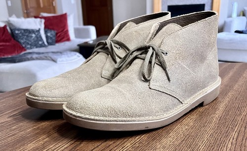 Men's Sz 13 Shoes Clarks DESERT BOOT Chukka Boots 15522 Pale Khaki ...