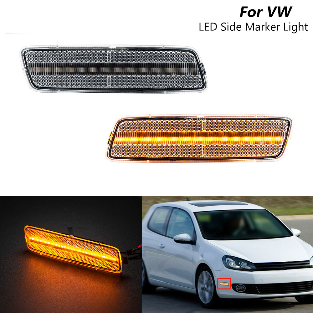 Fits 10-14 VW Golf TDI Base Jetta SportWagen LED Front Bumper Side ...