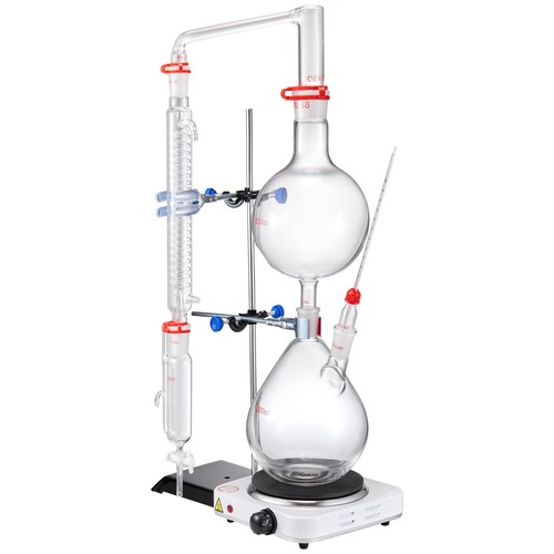 VEVOR 2L Essential Oil Steam Distillation Kit Distillation Apparatus 28 ...