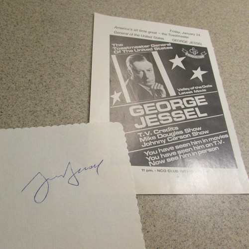 1960's George Jessel Autograph Napkin w/Playbill Toastmaster General | eBay