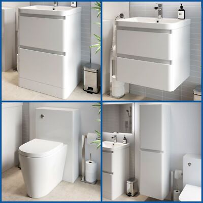 Bathroom Vanity Unit Basin Storage Cabinet Toilet WC Soft Close ...