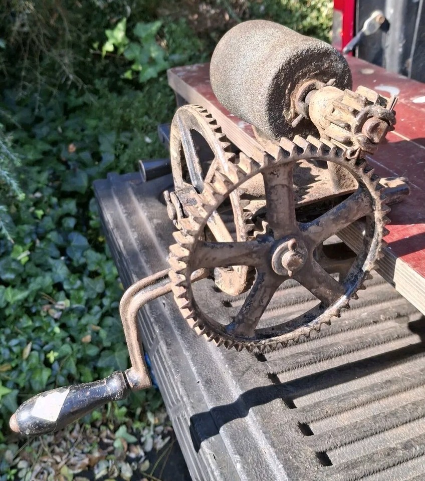 Antique Hand Crank Sickle Bar Tool Whetstone Sharpener Farm Tool | eBay
