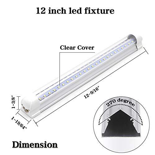 T8 Vshape Integrated Single Fixture 1ft Led Tube Light 1080lm 6000k ...