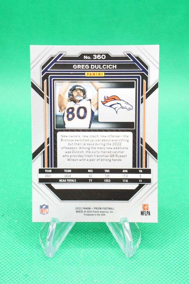 2022 Prizm Rookies #360 Greg Dulcich Denver Broncos BG6 | eBay