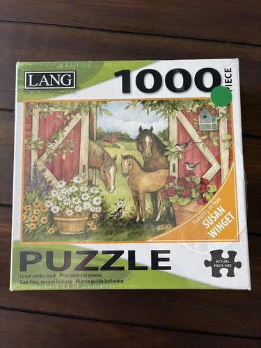 New LANG 1000 Piece Puzzle Susan Winget Art Heartland Barn Horses ...
