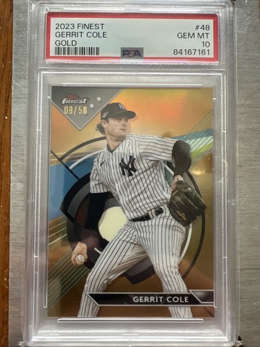 Gerrit Cole 2023 Topps Finest Gold /50 Refractor PSA 10 GEM MINT🔥INVEST ...