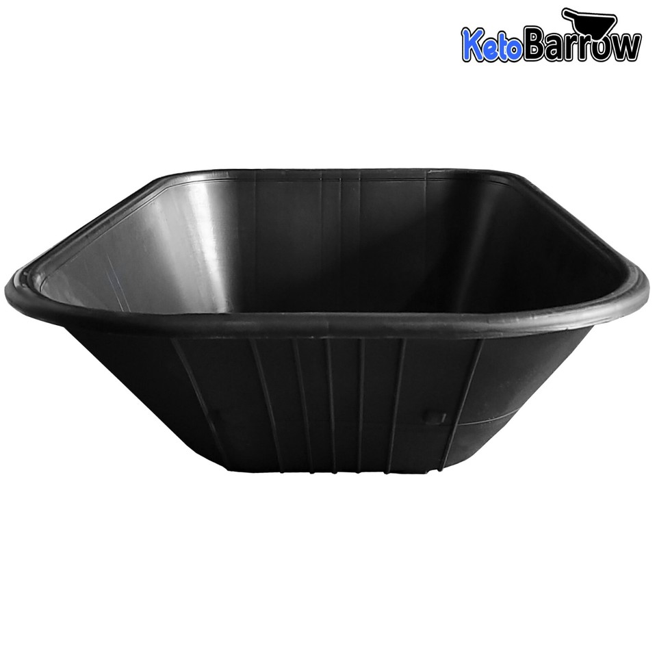 BLACK Replacement Wheelbarrow Plastic Body Barrow 110 Litre NO HOLES ...