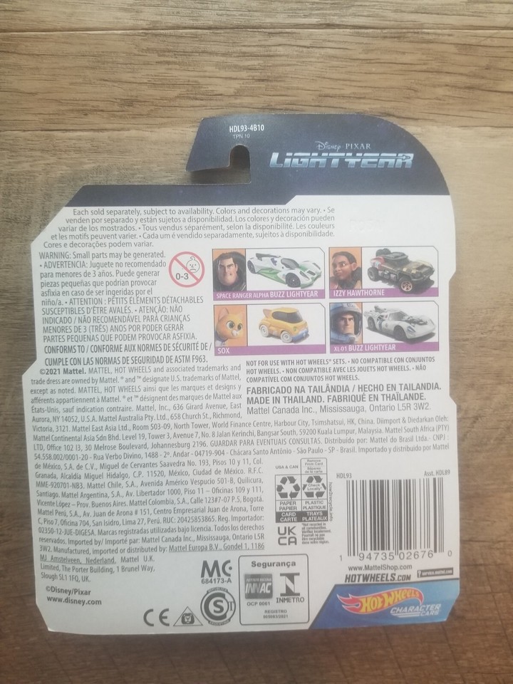 HOT WHEELS CHARACTER CARS DISNEY PIXAR LIGHTYEAR XL-01 BUZZ LIGHTYEAR ...