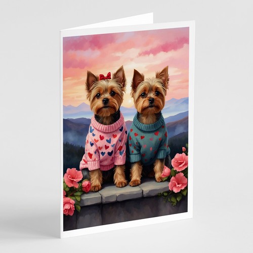 Yorkie Yorkshire Terrier Two Hearts Greeting Cards Envelopes Pk 8 ...