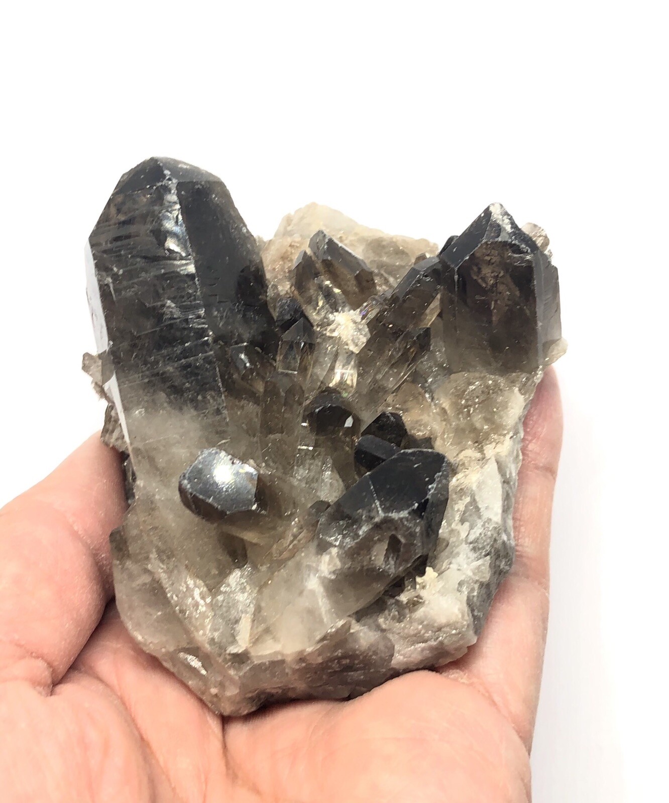 Beautiful Irradiated Smoky Quartz Crystal Cluster 286g From Brazil | eBay