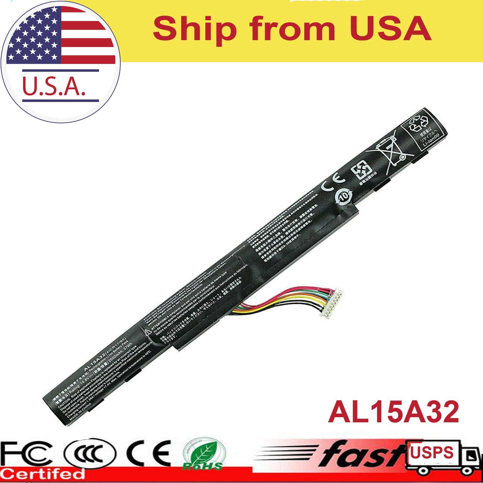 AL15A32 Battery for Acer E5-473 E5-473G E5-522 E5-522G E5-722 E5-772G ...