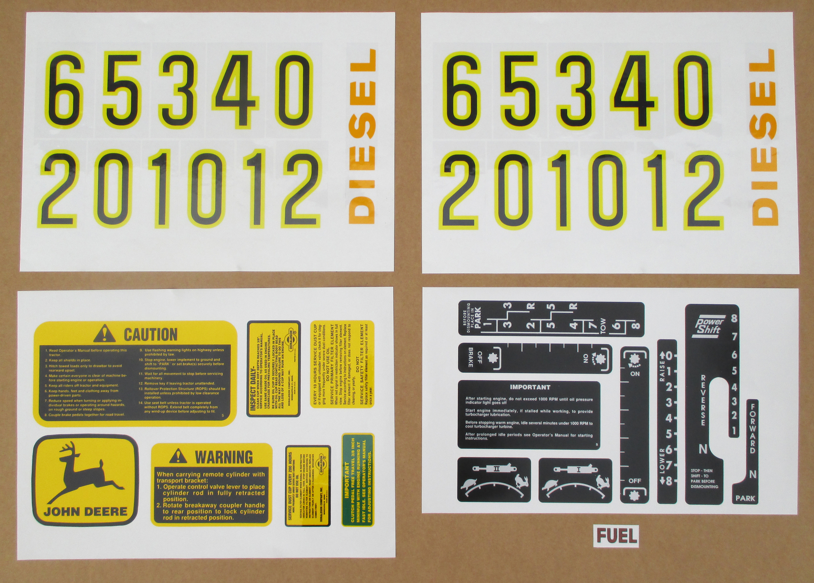 DECAL SET FOR JOHN DEERE DECALS JD 2510 2520 3010 3020 4000 4010 4020 ...