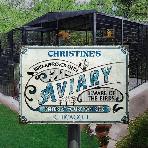 Personalized Birds Aviary Metal Sign Classic Welcome Sign Decor Bird ...
