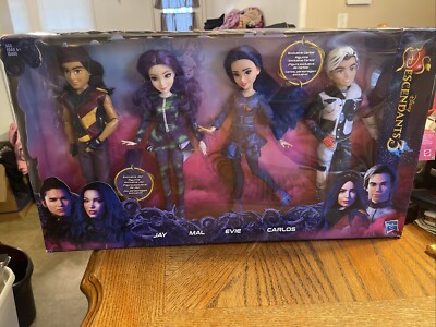 Disney Descendants Doll Set Jay Evie Mal Carlos 4-Pack Bundle Ex. Box ...