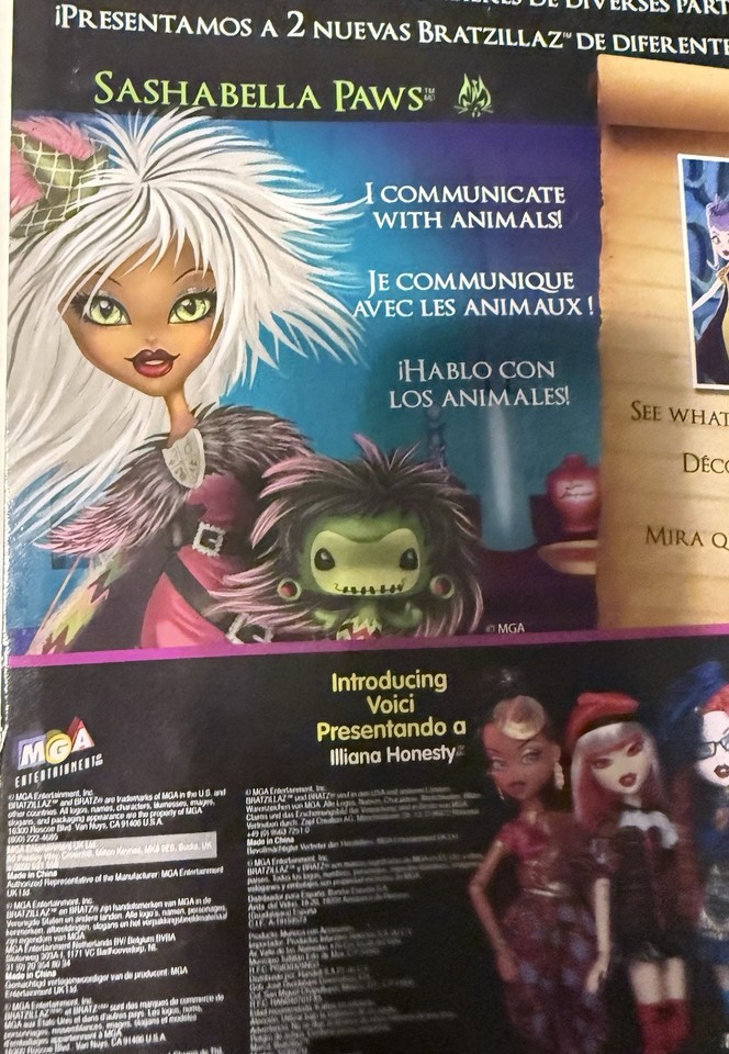 2013 Bratzillaz BACK TO MAGIC Sashabella Paws 11’ Doll w/Glass Eyes by ...