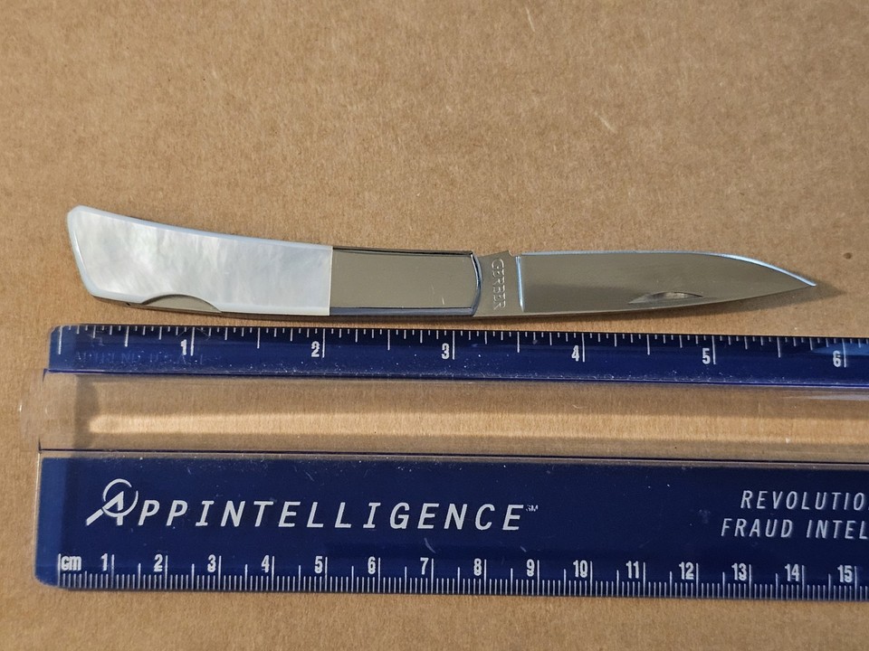 Gerber Silver Knight 8380 Pearl Lockback Blade Folding Knife Japan ...