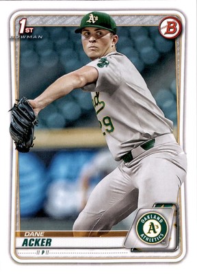 2020 1st Bowman Draft #BD-8 Dane Acker Oakland Athletics A's | eBay
