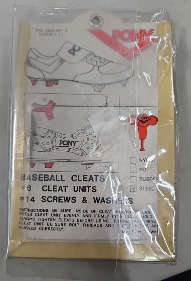 Pony, Reggie Jackson Baseball Steel Cleats PSL-066-ME-C, Size 8 1/2-11 ...