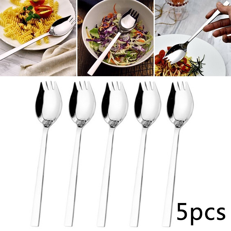 Modern Design Stainless Steel Spork 5 Piece Set for Soup Salad Noodles ...