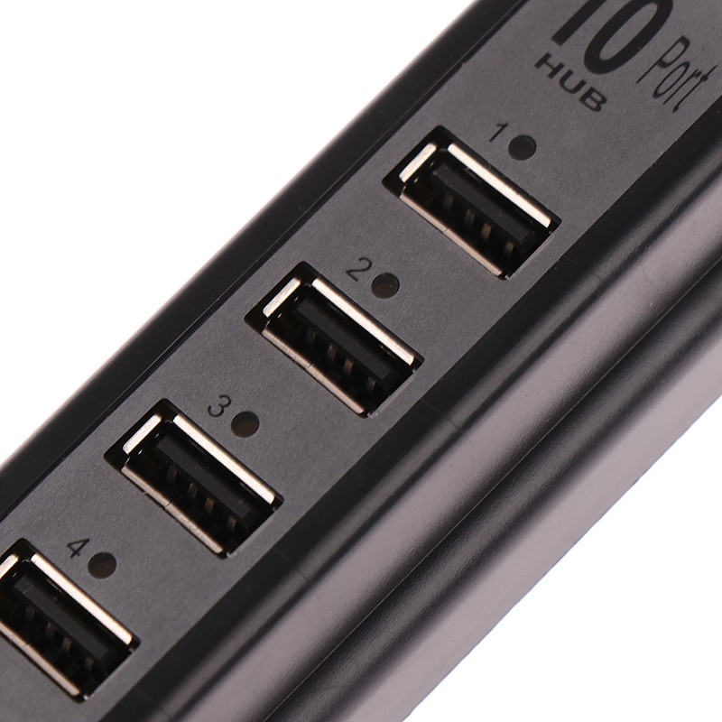 Power Adapter Usb Charger Hub Adapter Hi-speed Multi Hub 10 Port For Pc ...