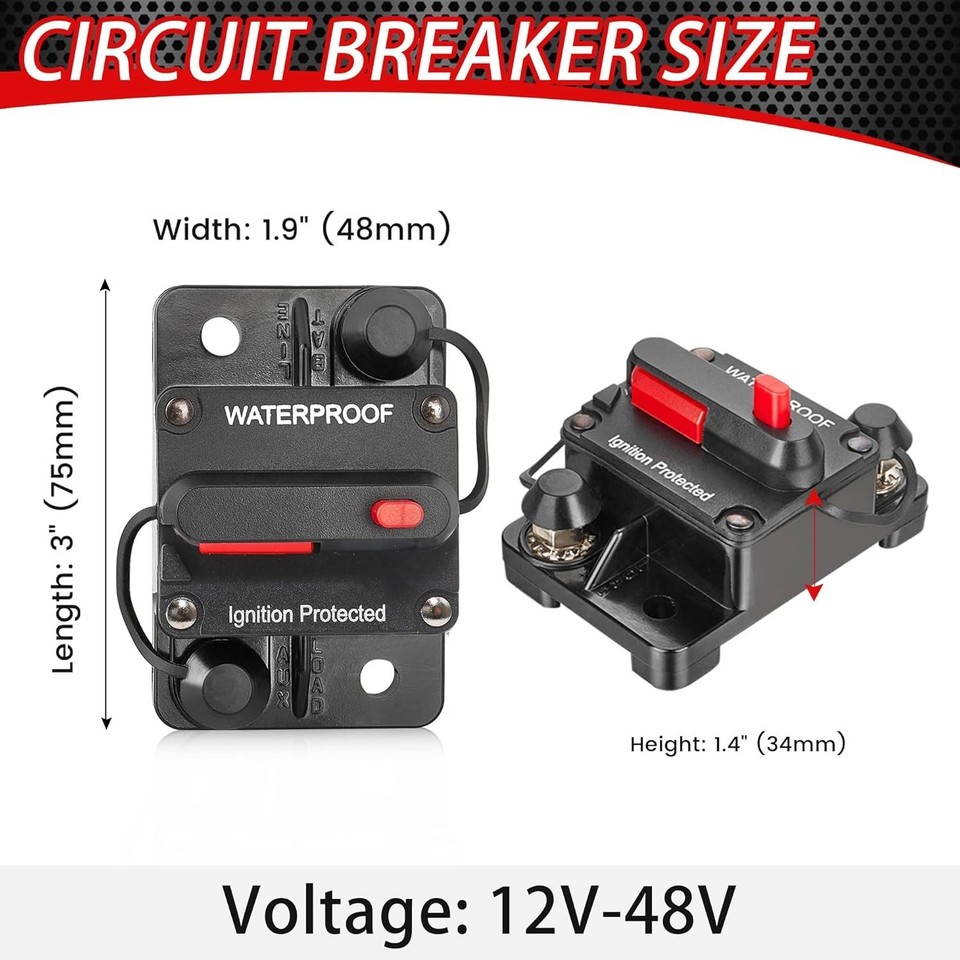 RED WOLF Car/Boat Circuit Breaker 40A w/Manual Reset Switch BS0040 New ...