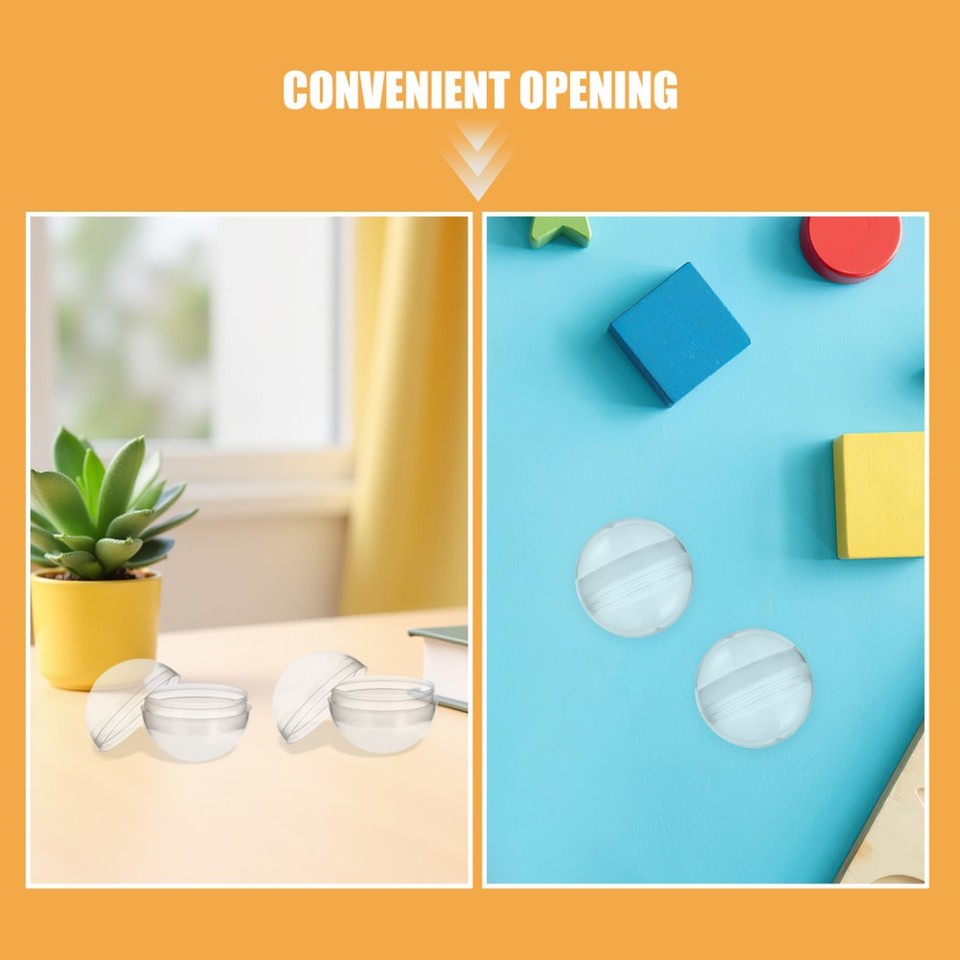 60 Pcs Empty Round Clear Capsules Vending Machine Balls Gumball Funny ...