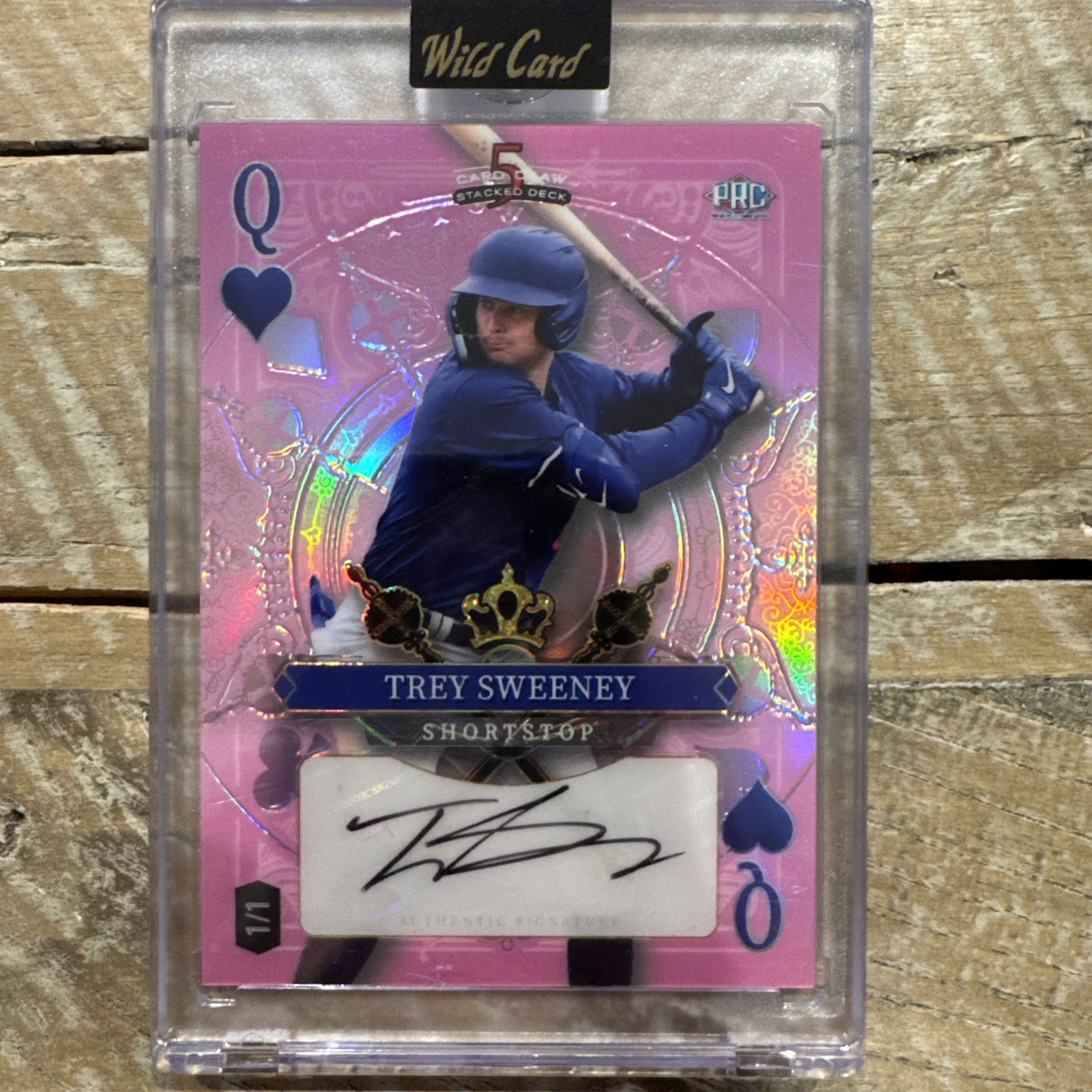 Wild Card 5 Card Draw Stacked Deck Trey Sweeney Pink Queen Diamond Auto ...