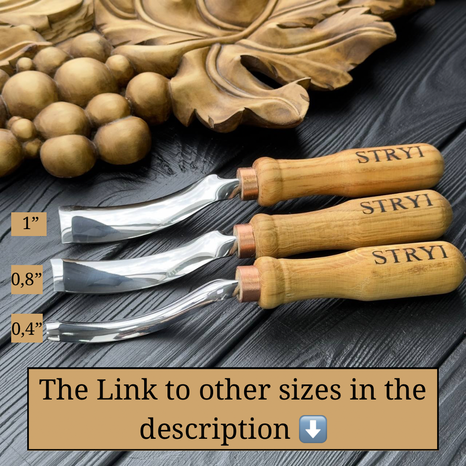 Revers Bent Gouge 1" STRYI,Carving grapes,Relief carving tools,Back bent gouge | eBay