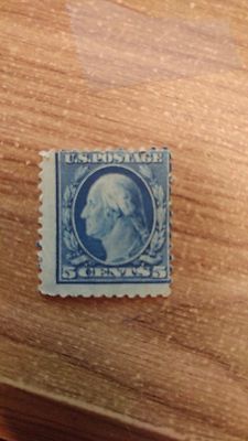 1909 Rare Unused George Washington Blue 5 Cent Stamp | eBay