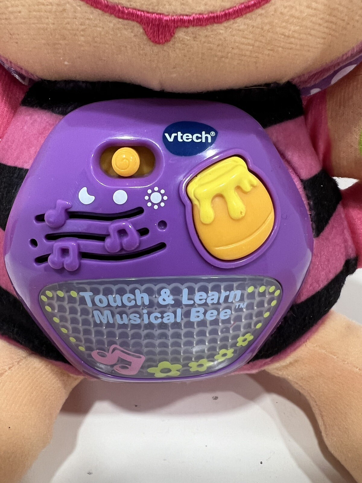 Vtech Touch and Learn Musical lnteractive Pink Bumble Bee Baby 11" Toy ...